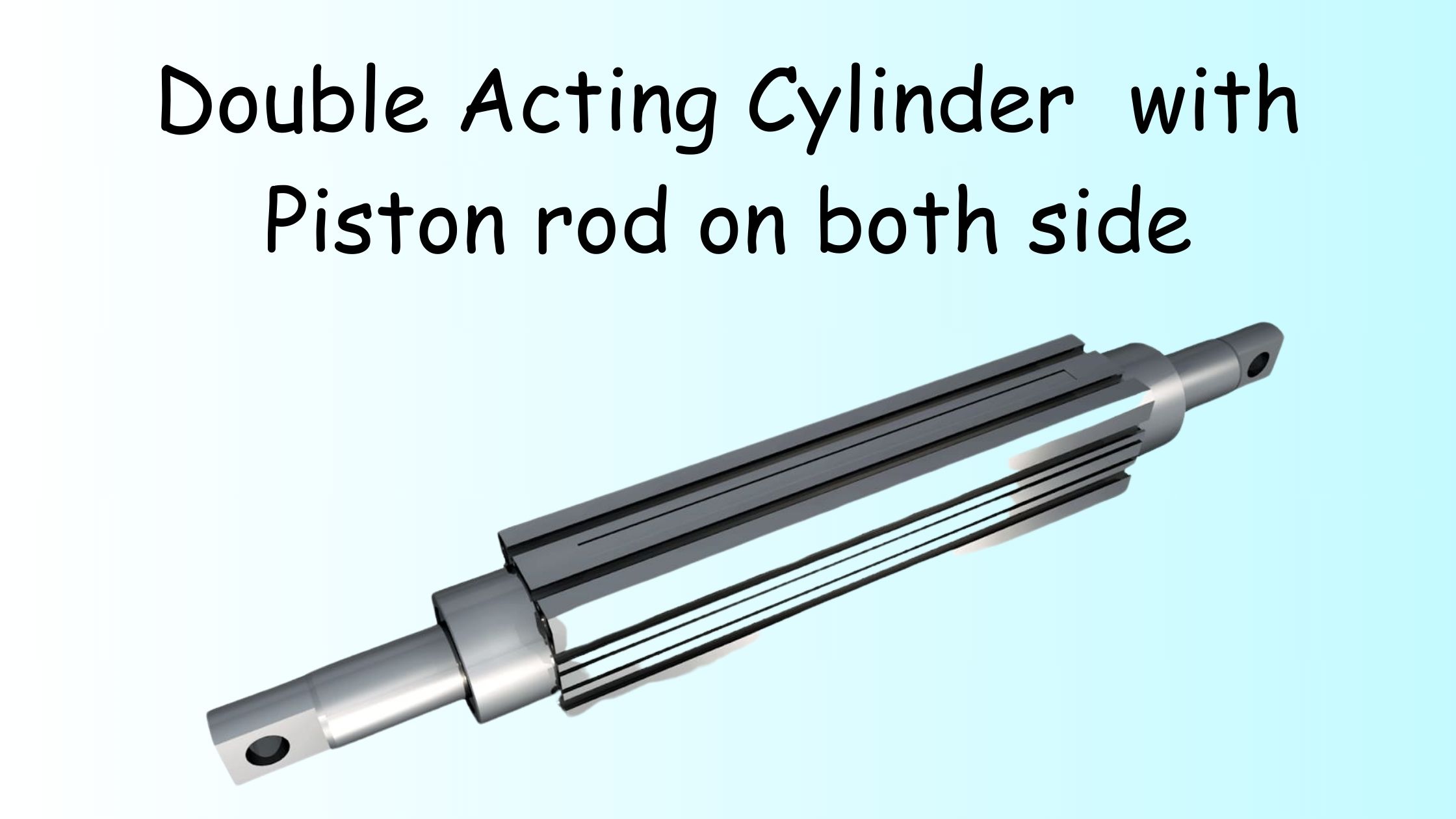 How does a double-acting hydraulic cylinder work?